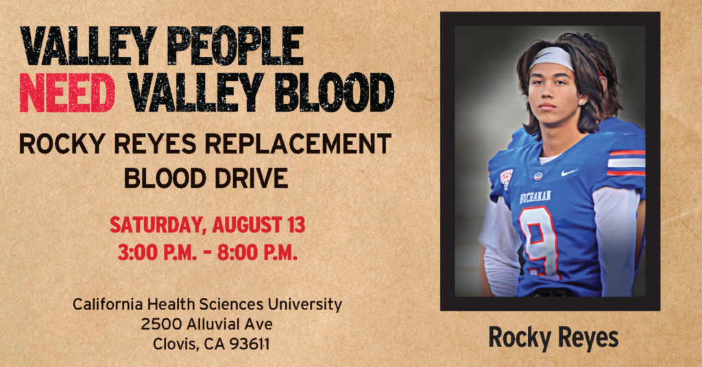 Rocky Reyes Replacement Blood Drive To Be Hosted at CHSU-COM - California Health Sciences University